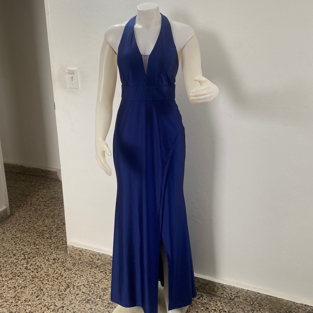 Morgan & Co Halter Evening Gown Dress - Gem